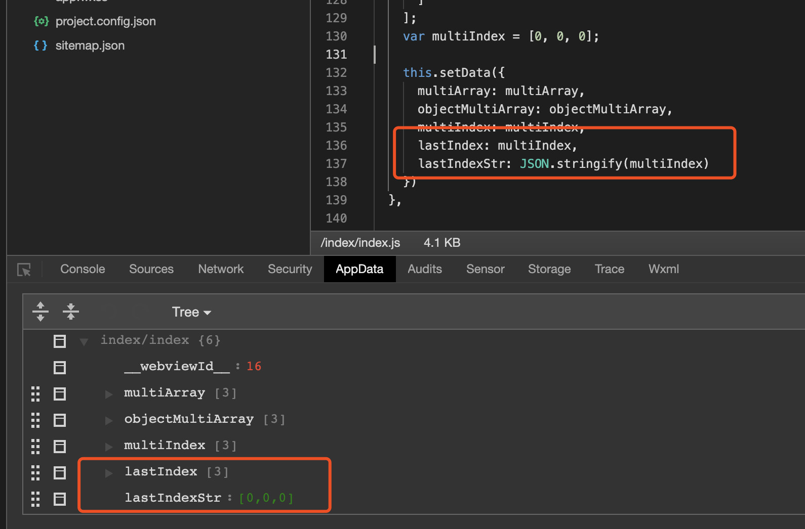多列选择器的multiIndex用setData赋值给其他变量列改变会跟着变 | 微信开放社区